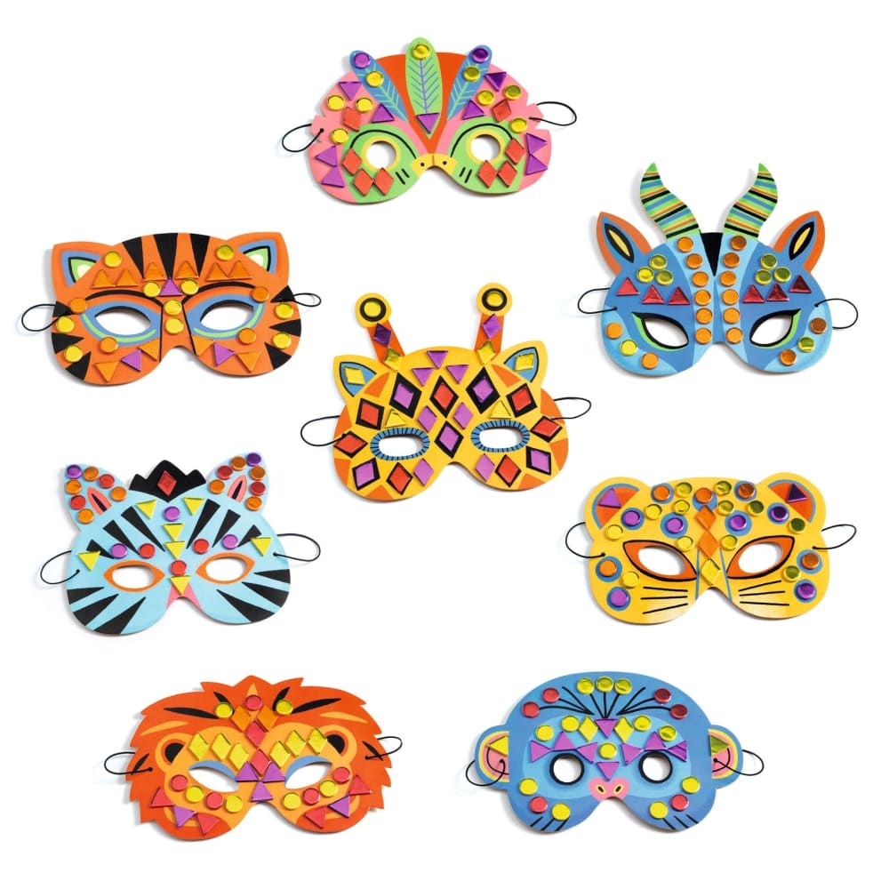 DIY 8 Mosaic Jungle Masks · BrightMinds UK