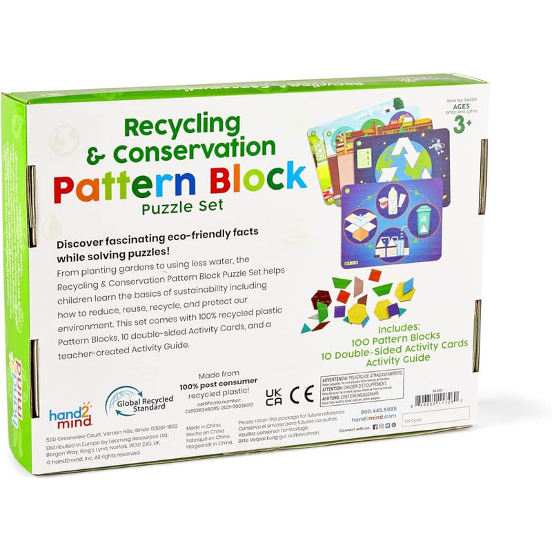 Recycling & Conservation Pattern Block Puzzle Set · BrightMinds UK